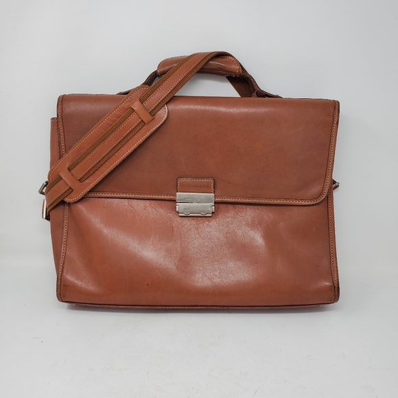 Hartmann | Bags | Classic Hartmann Leather Shoulder Bag Briefcase ...